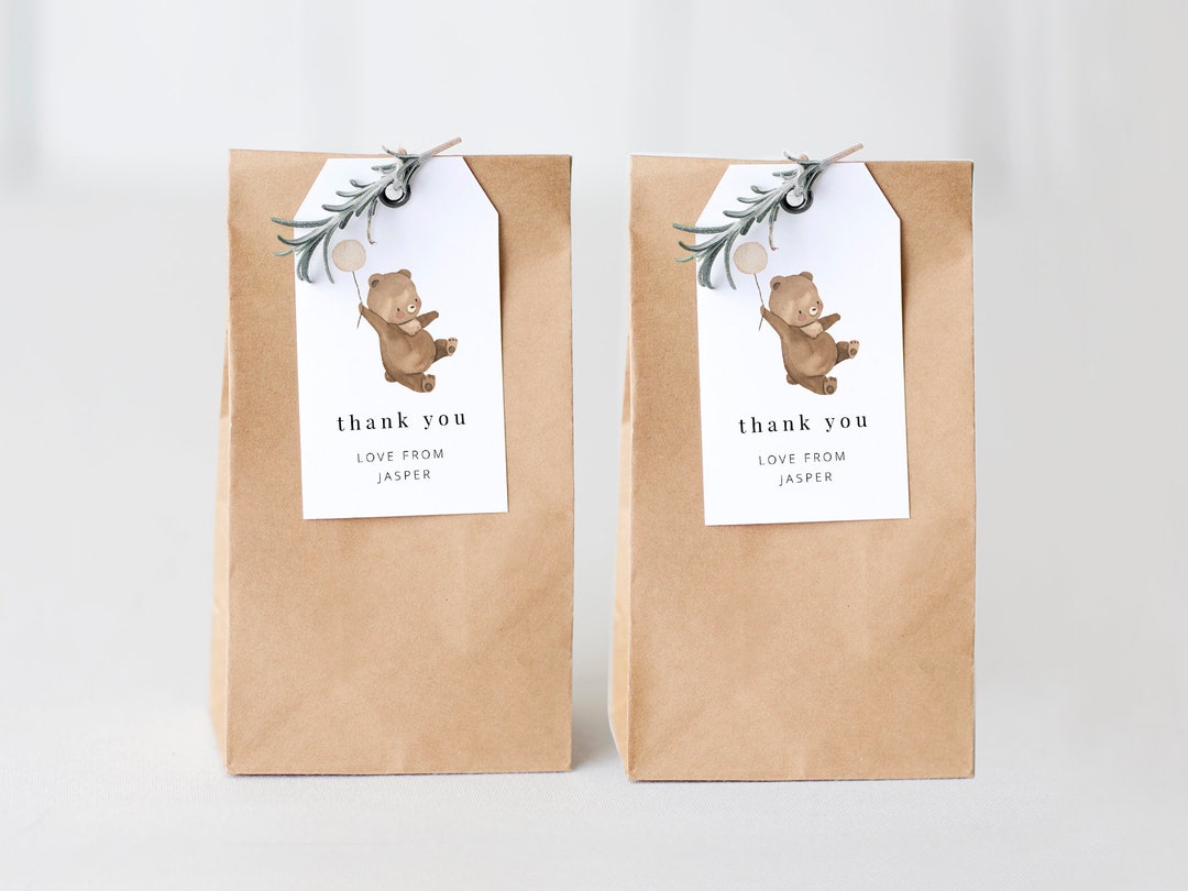 Bear Thank You Tag Template | Teddy Bears Picnic | Bear Thank You Tag ...