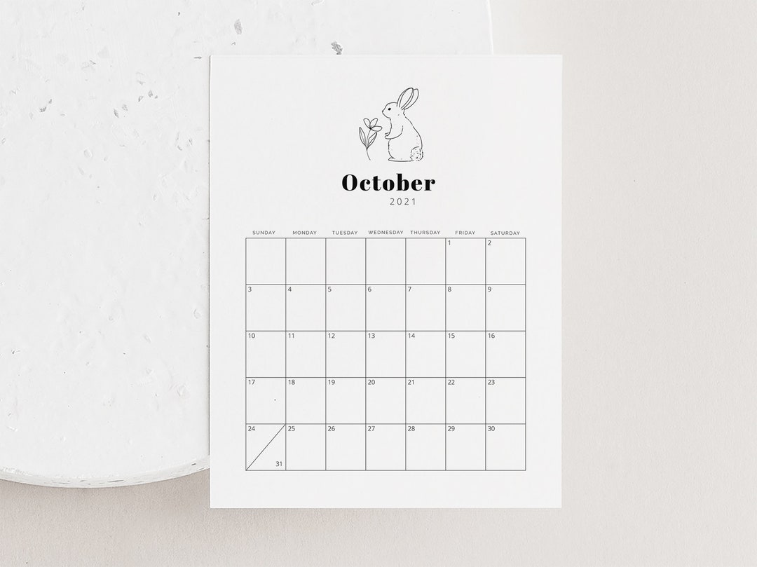 Editable Calendar, Woodland Animals Calendar, 2021, Sunday Start ...