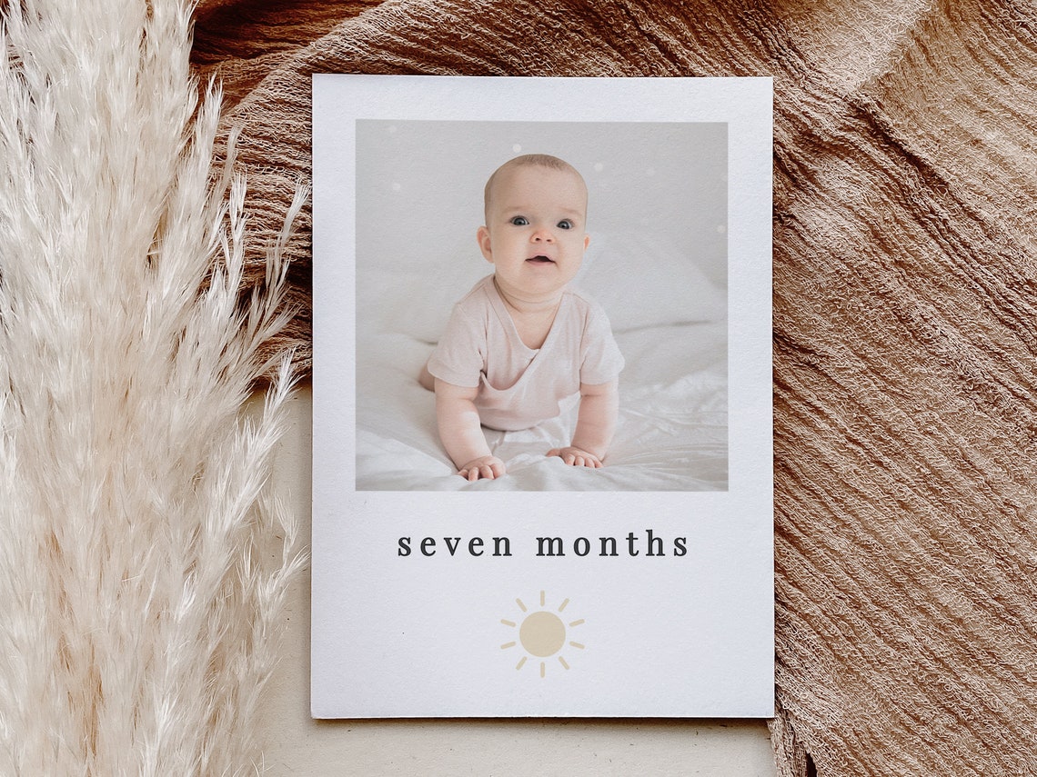 Babys First Year Photo Template, Sun Photo Banner, Month by Month, 1st ...