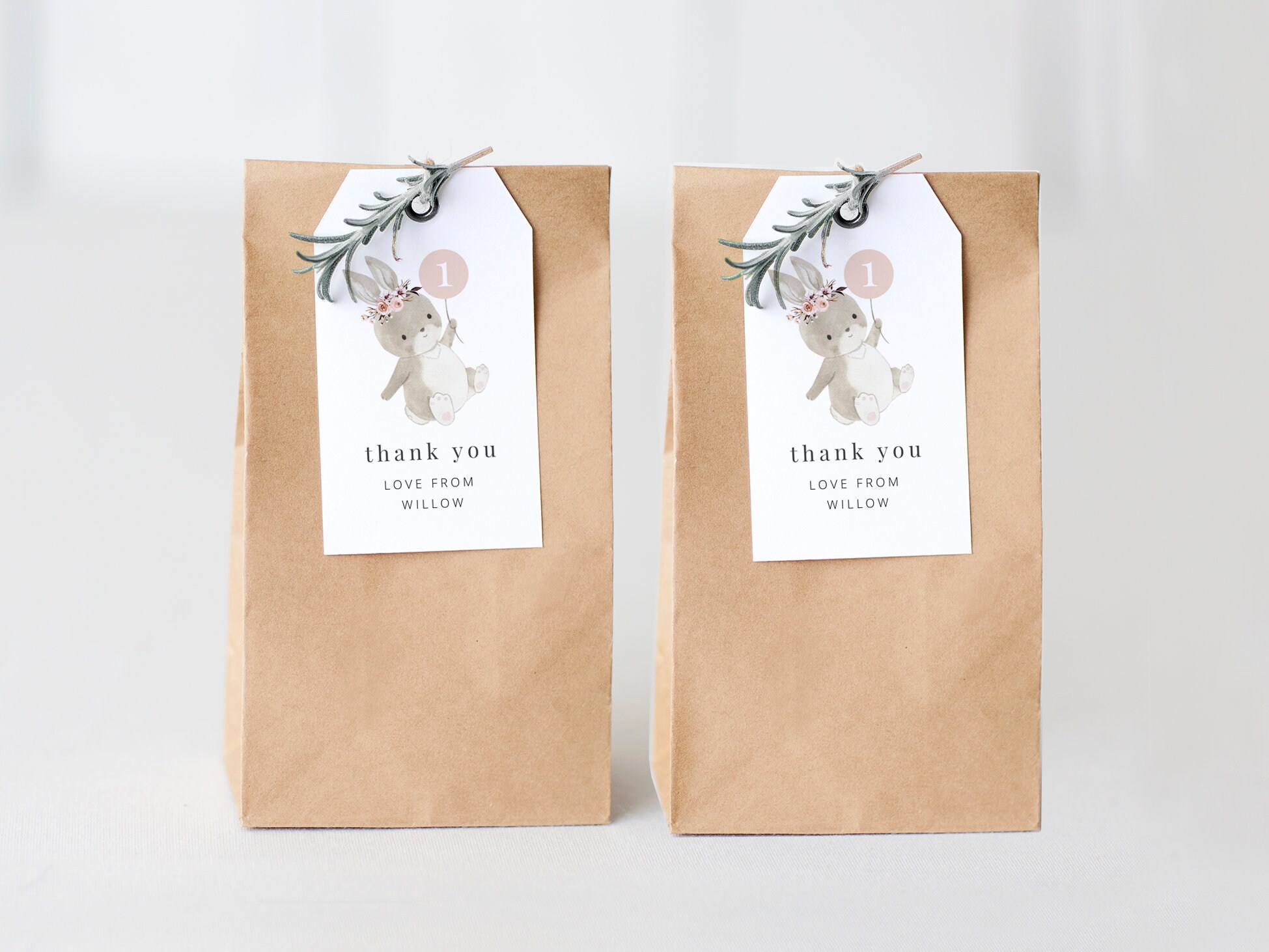 Bunny Favor Tag Favor Tag Template Rabbit Birthday Party - Etsy