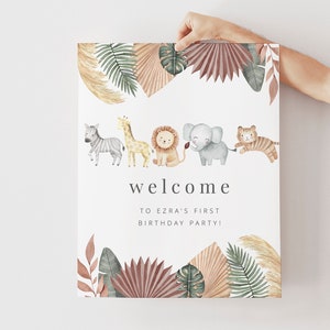 Safari Welcome Sign Template, Jungle Welcome Sign Birthday, Safari ...