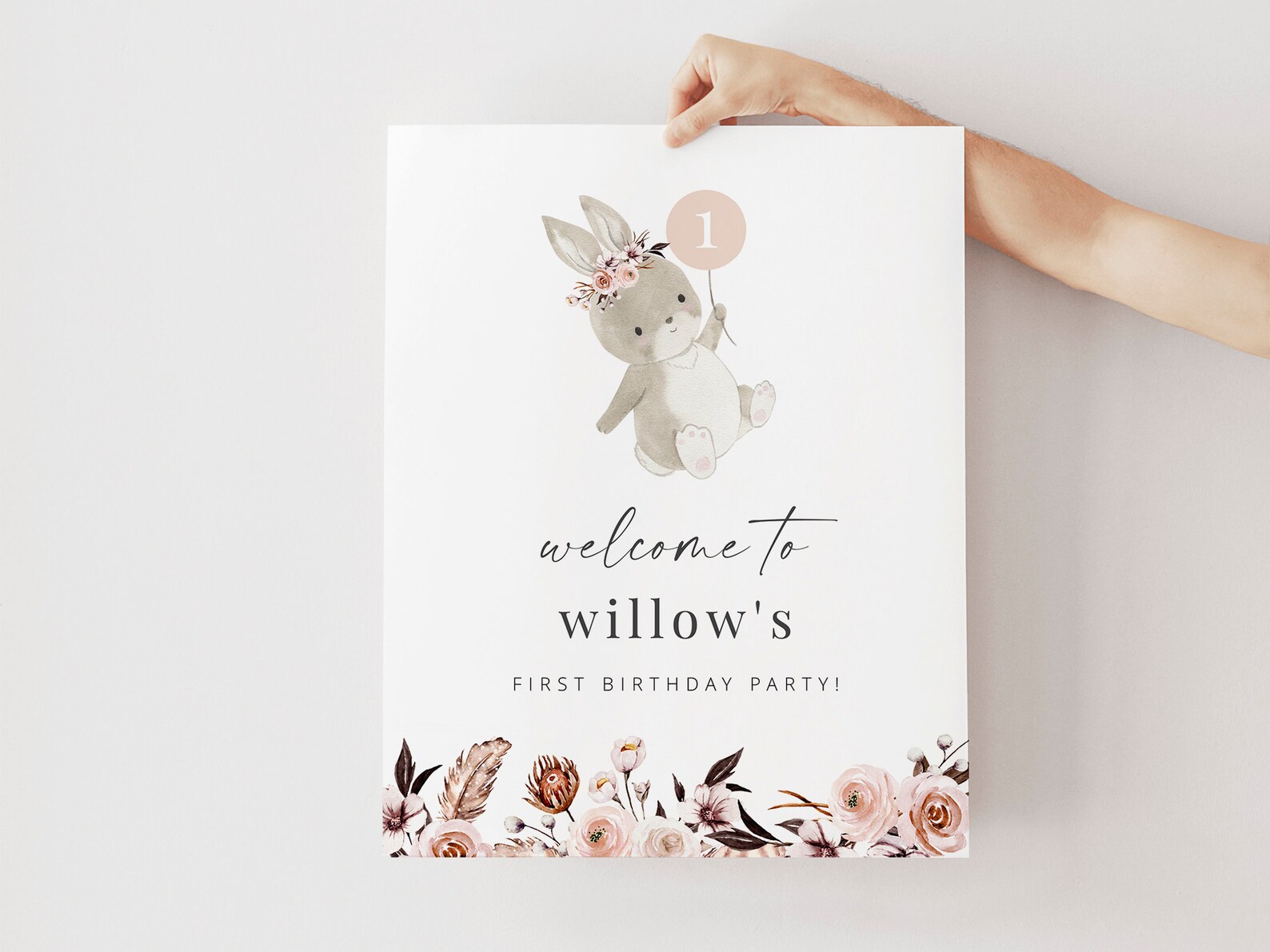 Bunny Welcome Sign Template Bunny Rabbit Welcome Sign - Etsy