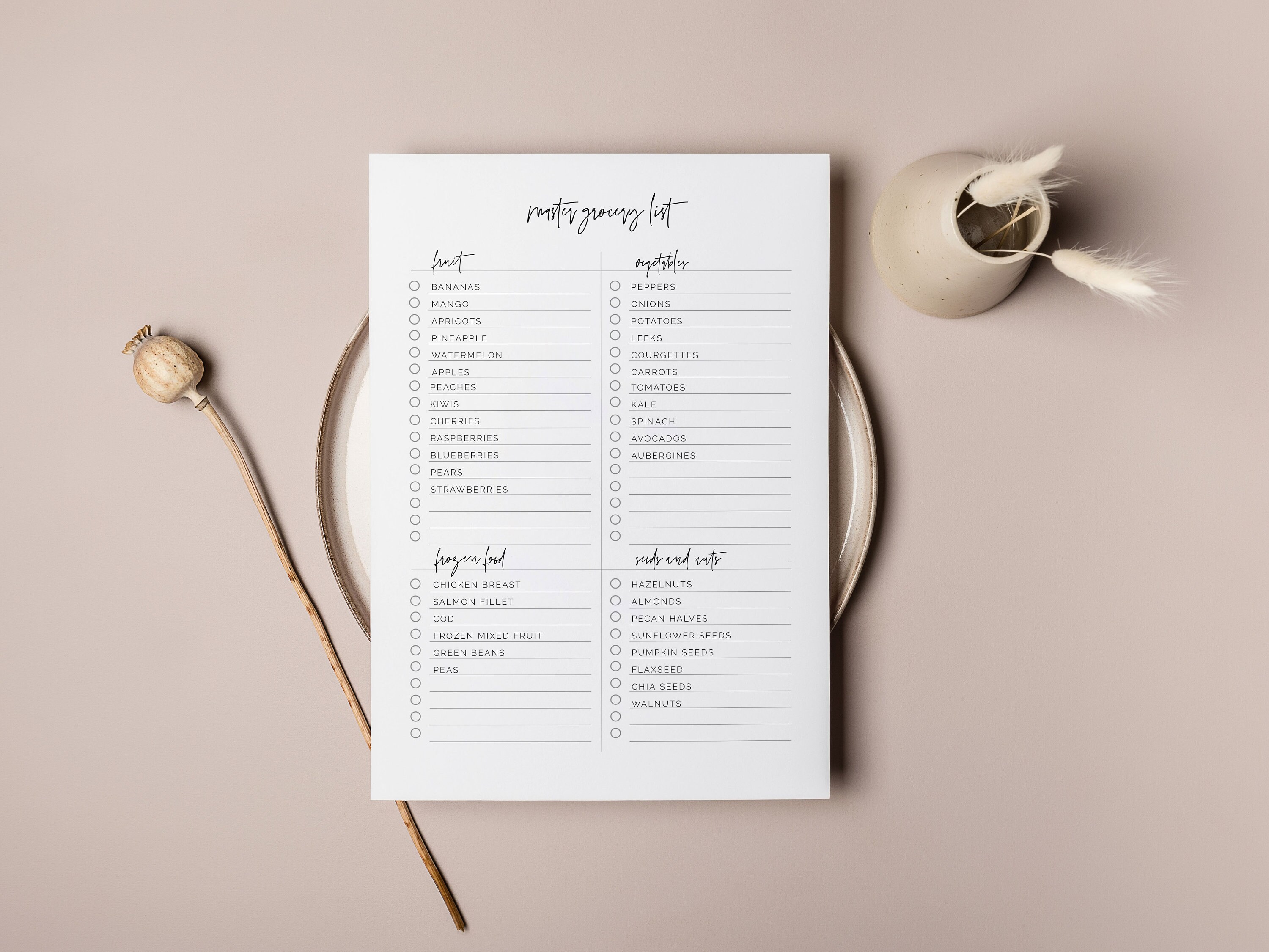 Editable Master Grocery List Master Grocery Checklist Edit - Etsy UK