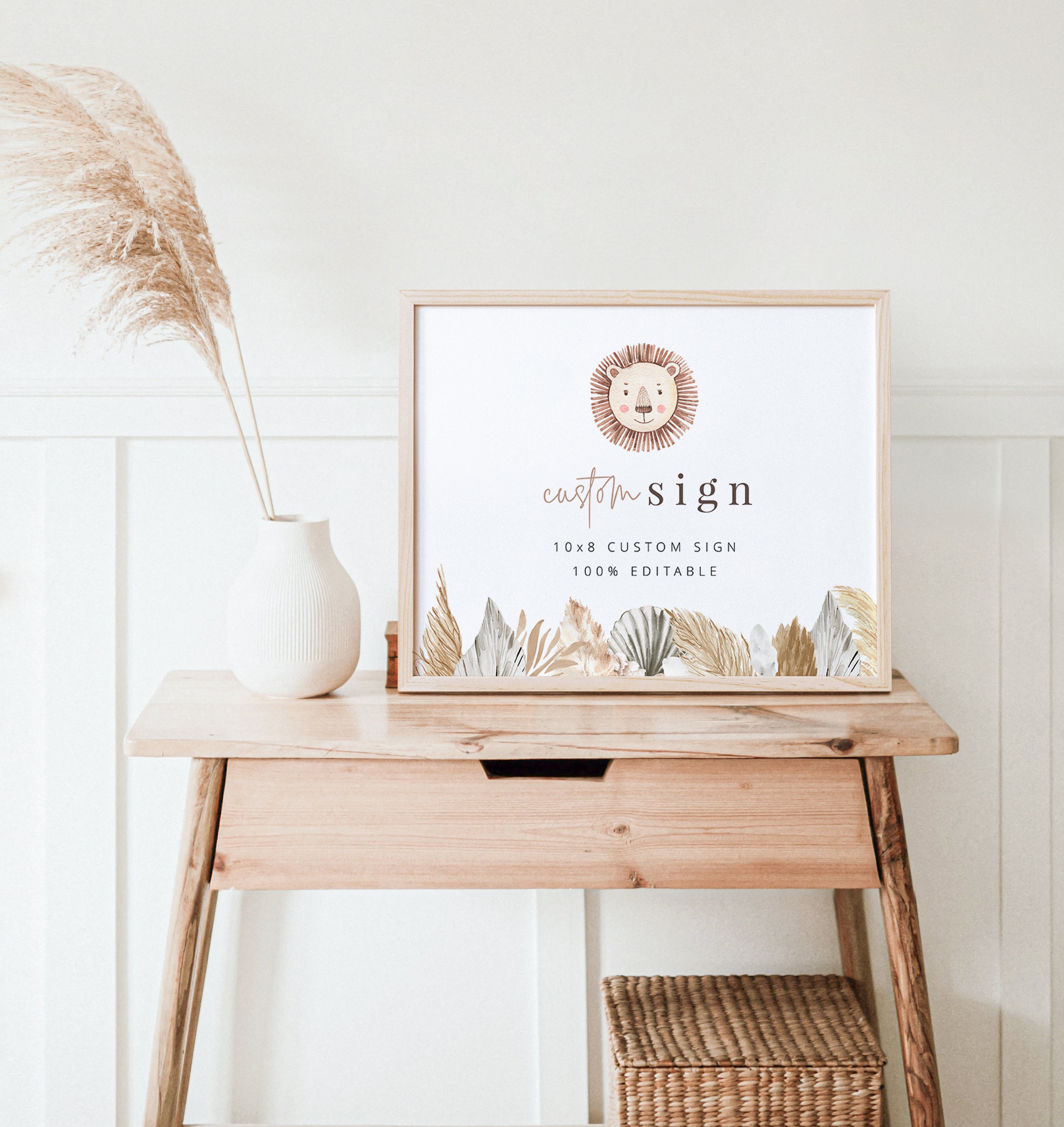 Lion Custom Sign Template 8x10 Sign Wild One Birthday - Etsy