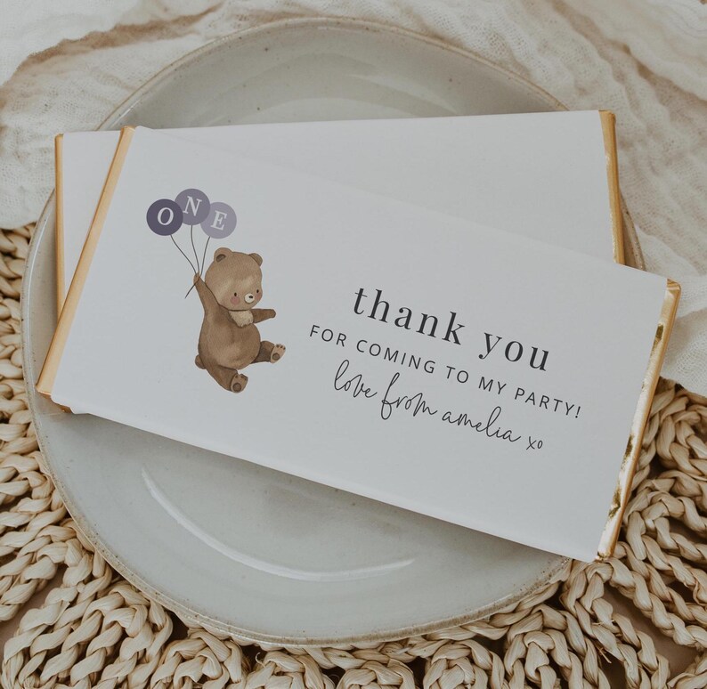 Chocolate Bar Wrapper Template, Bear Purple Balloons, Teddy Bears ...