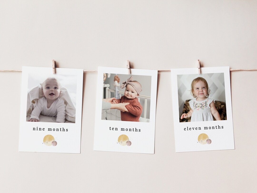 Babys First Year Photo Template, Pink, 1st Trip Around the Sun, Sun ...