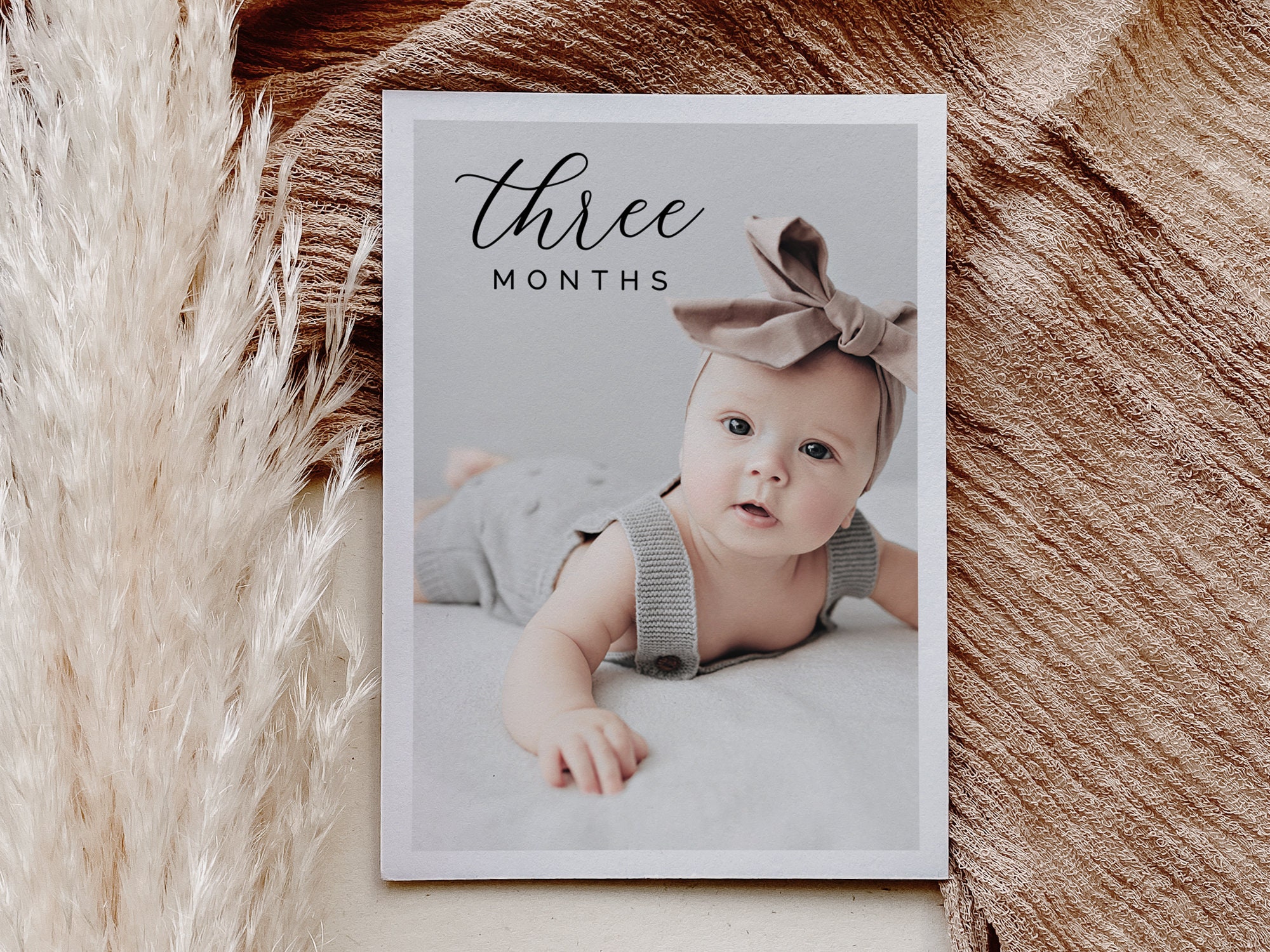 Babys First Year Photo Template First Birthday Calligraphy | Etsy