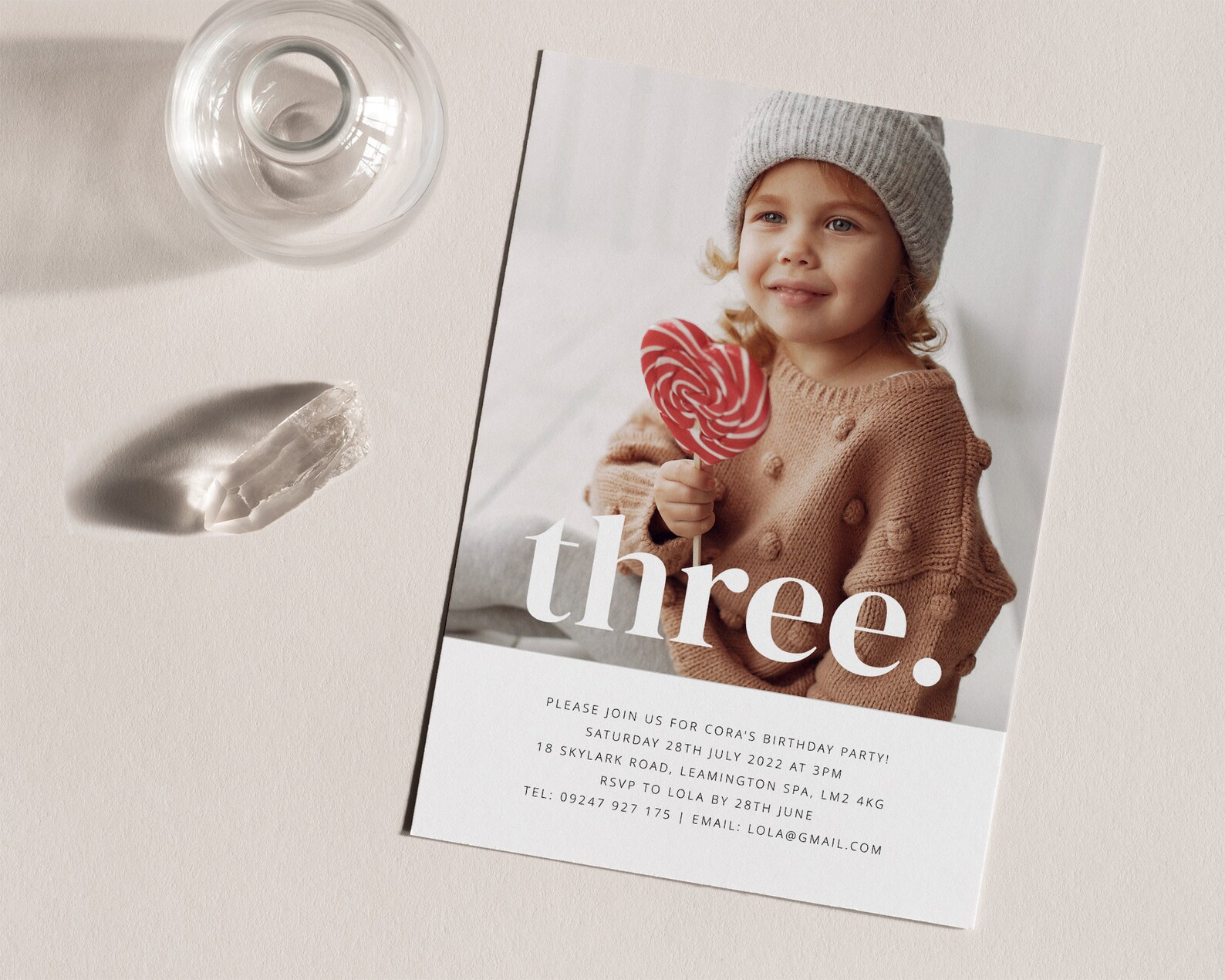 3rd Birthday Invitation Template, Three Invitation, Third Birthday ...