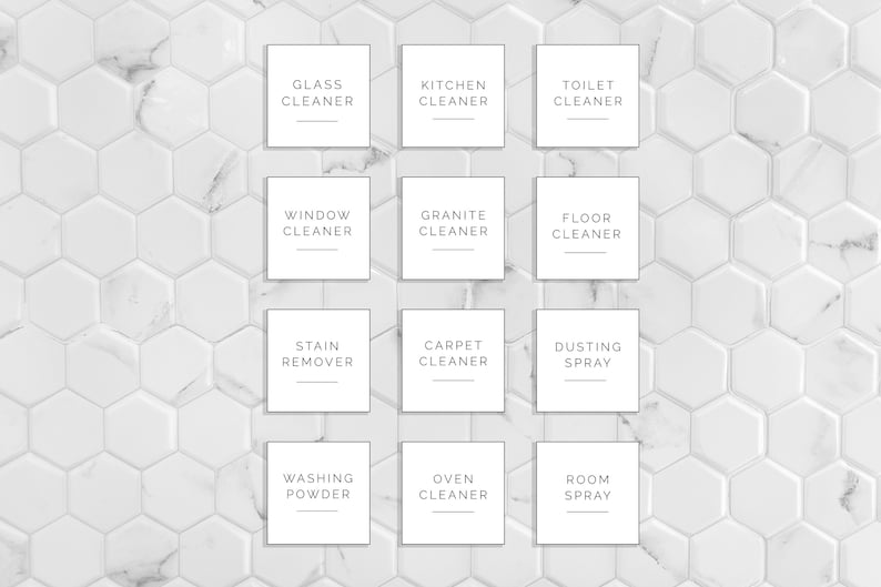 2 Inch | US Letter | Editable Cleaning Labels | Modern Cleaner Label ...