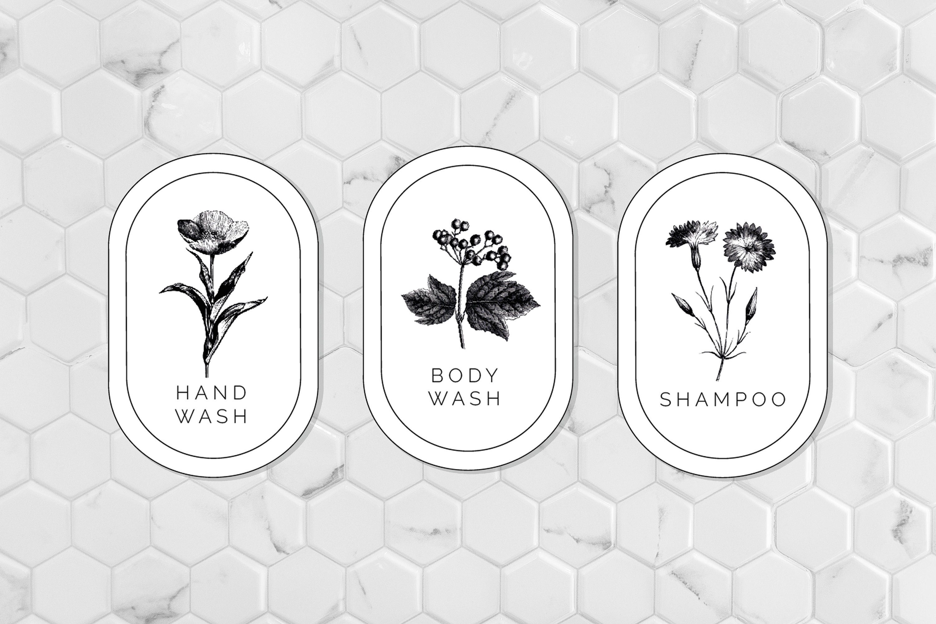 1.5 Inch Wide US Letter Editable Bathroom Labels Modern | Etsy