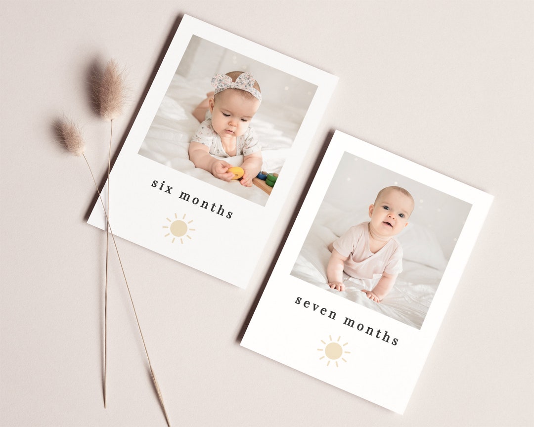 Babys First Year Photo Template, Sun Photo Banner, Month by Month, 1st ...