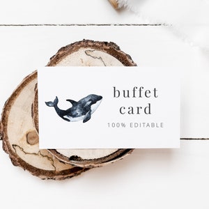 Whale Food Labels, Buffet Label Template, Ocean Birthday, Sea Life ...