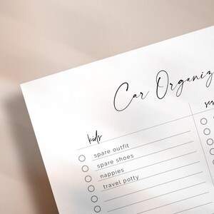 Editable Car Organization List | Printable List | Minimal List Template ...