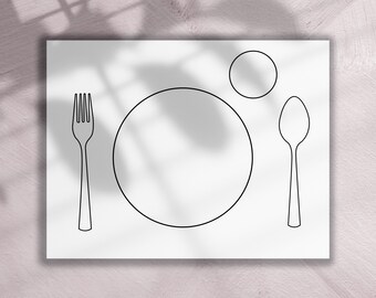 Montessori Placemat Template US Letter Montessori Printable | Etsy