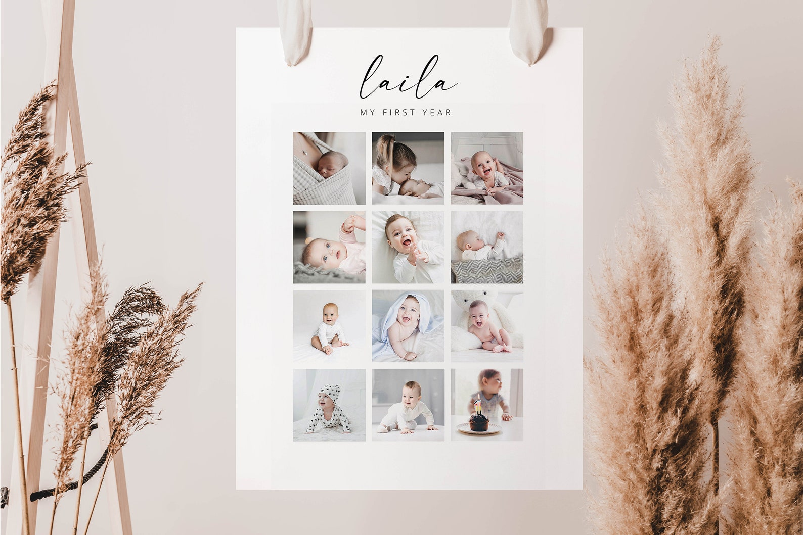 Babys First Year Poster Canva Template 1st Birthday Photos - Etsy