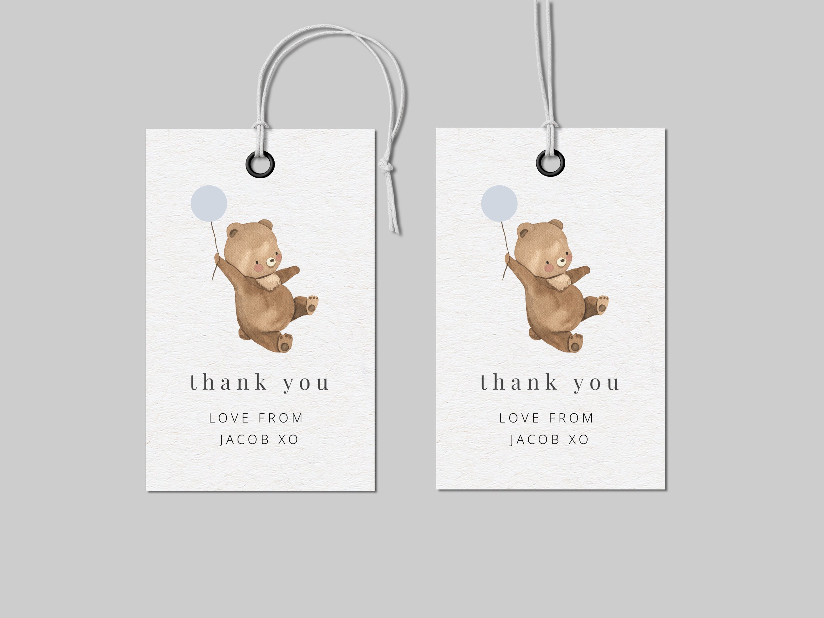 Bear Thank You Tag Template, Teddy Bears Picnic, 1st Birthday Boy, Bear ...