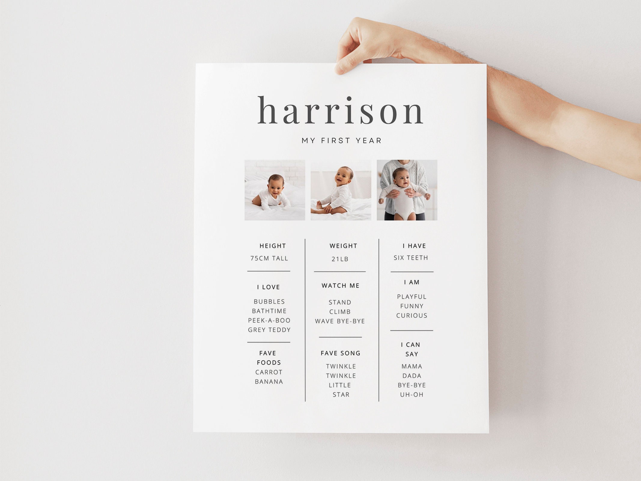 Editable Milestone Poster Canva Template 1st Birthday - Etsy UK