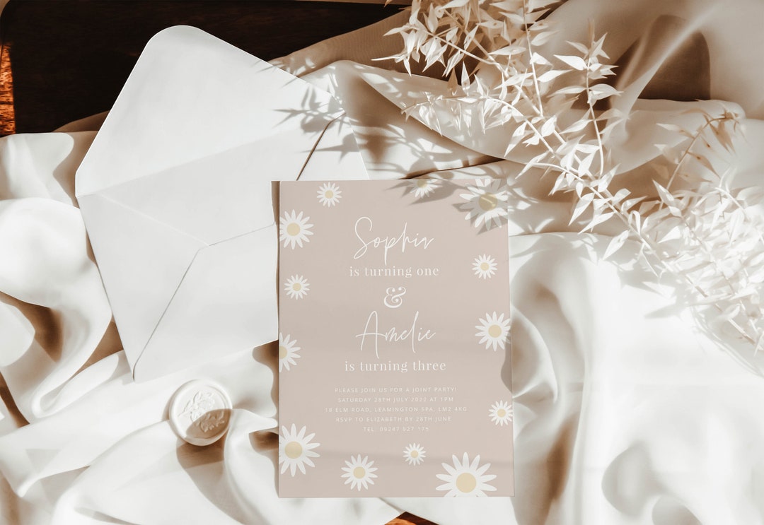 Daisy Joint Birthday Invitation Template, Daisy Joint Party, Boho Daisy ...