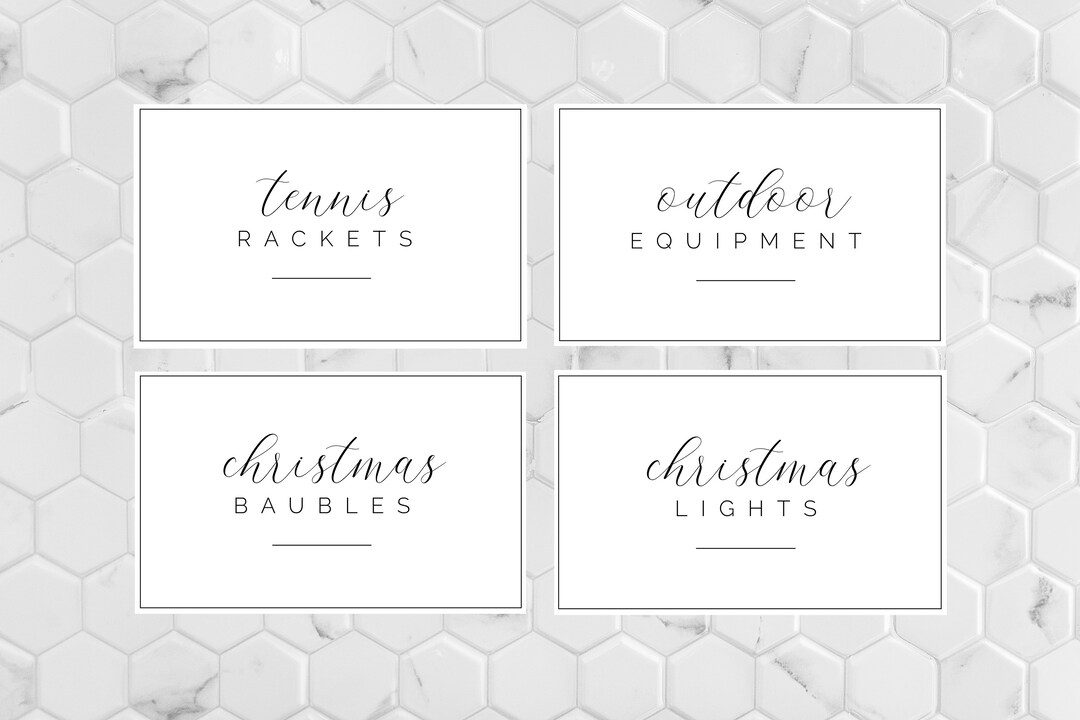 6.5 X 4 Inch | US Letter | Editable Storage Labels | Script Font Labels ...
