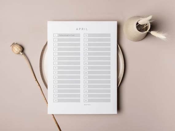 Important Dates Calendar Template Editable Planner Key | Etsy