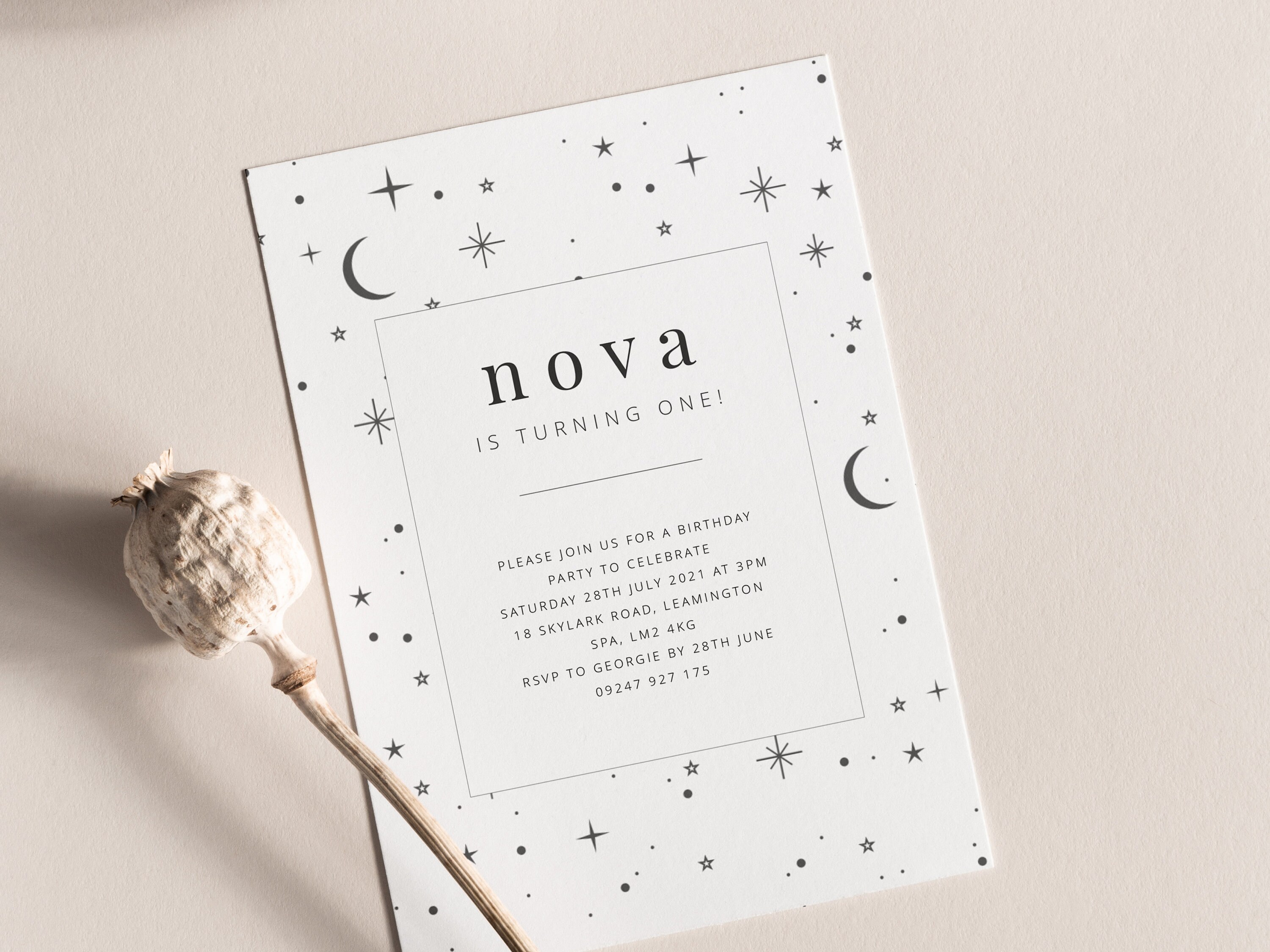 Editable Birthday Invite Celestial Theme Birthday Invitation | Etsy