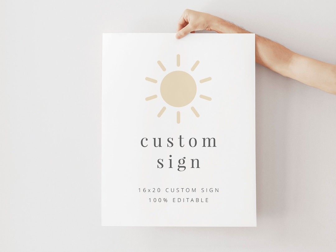 Custom Sign Template, Editable 16x20 Sign, Sunshine Sign, Sunshine ...