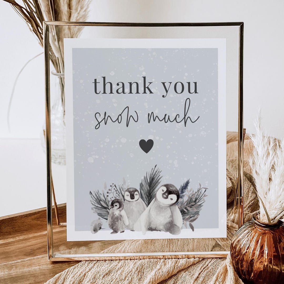 Thank You Snow Much Sign, Favor Sign Template, 8x10 Editable Sign ...