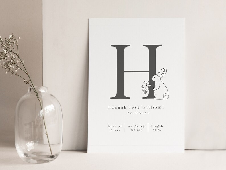 Birth Details Poster Birth Stats Print Printable Birth Stats | Etsy