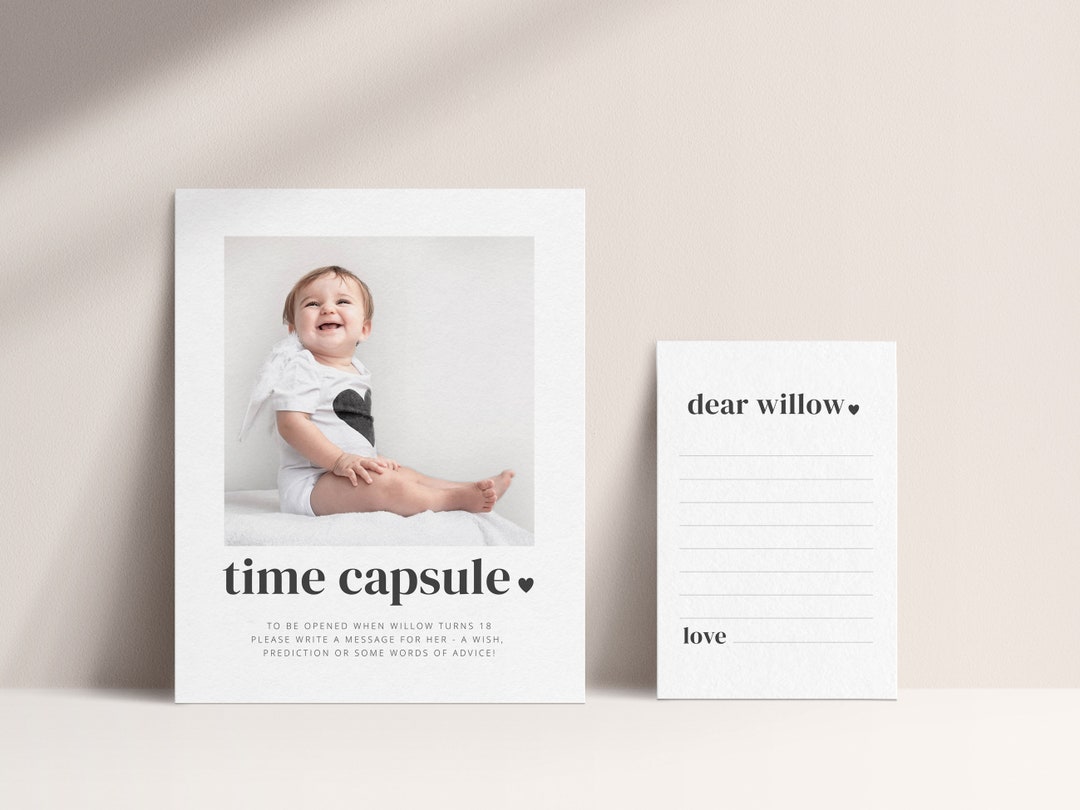 Photo Time Capsule Template, 1st Birthday Simple, Time Capsule, First ...