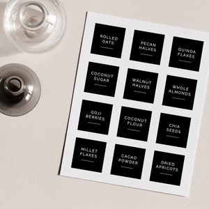 Editable Black Label Bundle | 10 Label Sizes | US Letter | Minimal ...