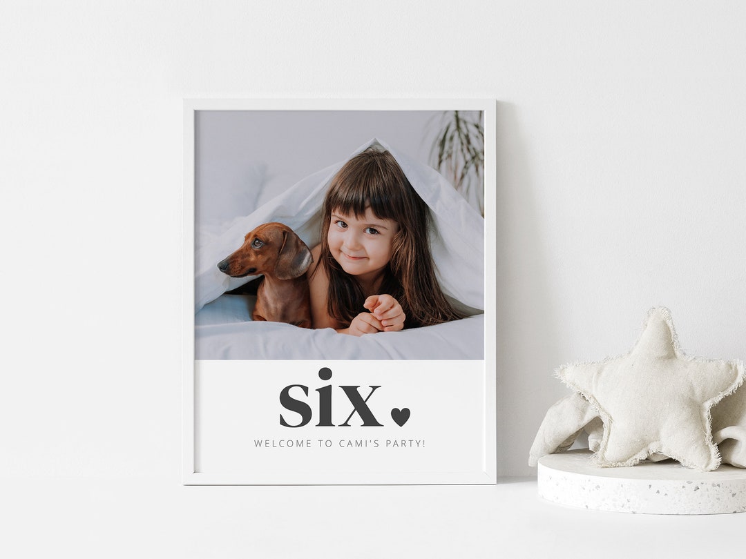 6th Birthday Welcome Sign Template, 6th Birthday Party, Six Welcome ...