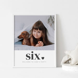 6th Birthday Welcome Sign Template, 6th Birthday Party, Six Welcome ...