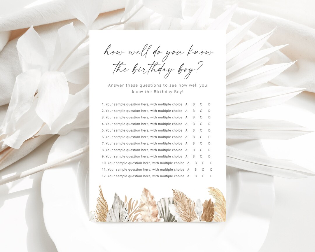 How Well Do You Know the Birthday Boy Template, Birthday Boy Game ...