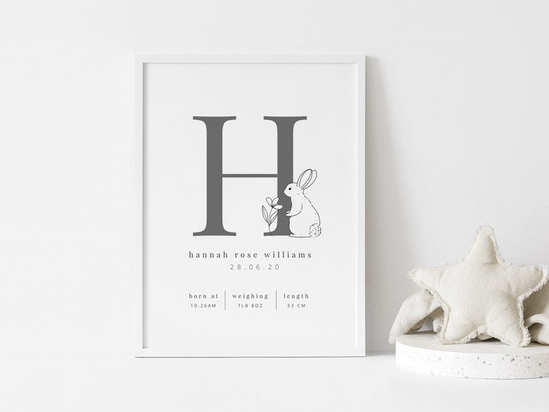Birth Details Poster Birth Stats Print Printable Birth Stats | Etsy