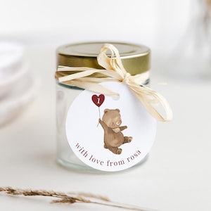 Valentines Bear, Favor Tag Template, Teddy Bears Picnic, Bear Heart ...