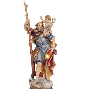 St. Christopher Wooden Statue, Life Size Saint Religious Statues ...