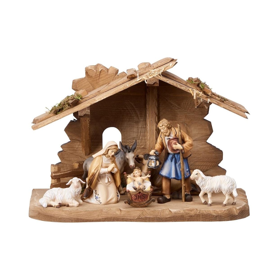 Tyrolean Nativity Set, Hand-painted Wooden Figurines, Christmas Decor ...