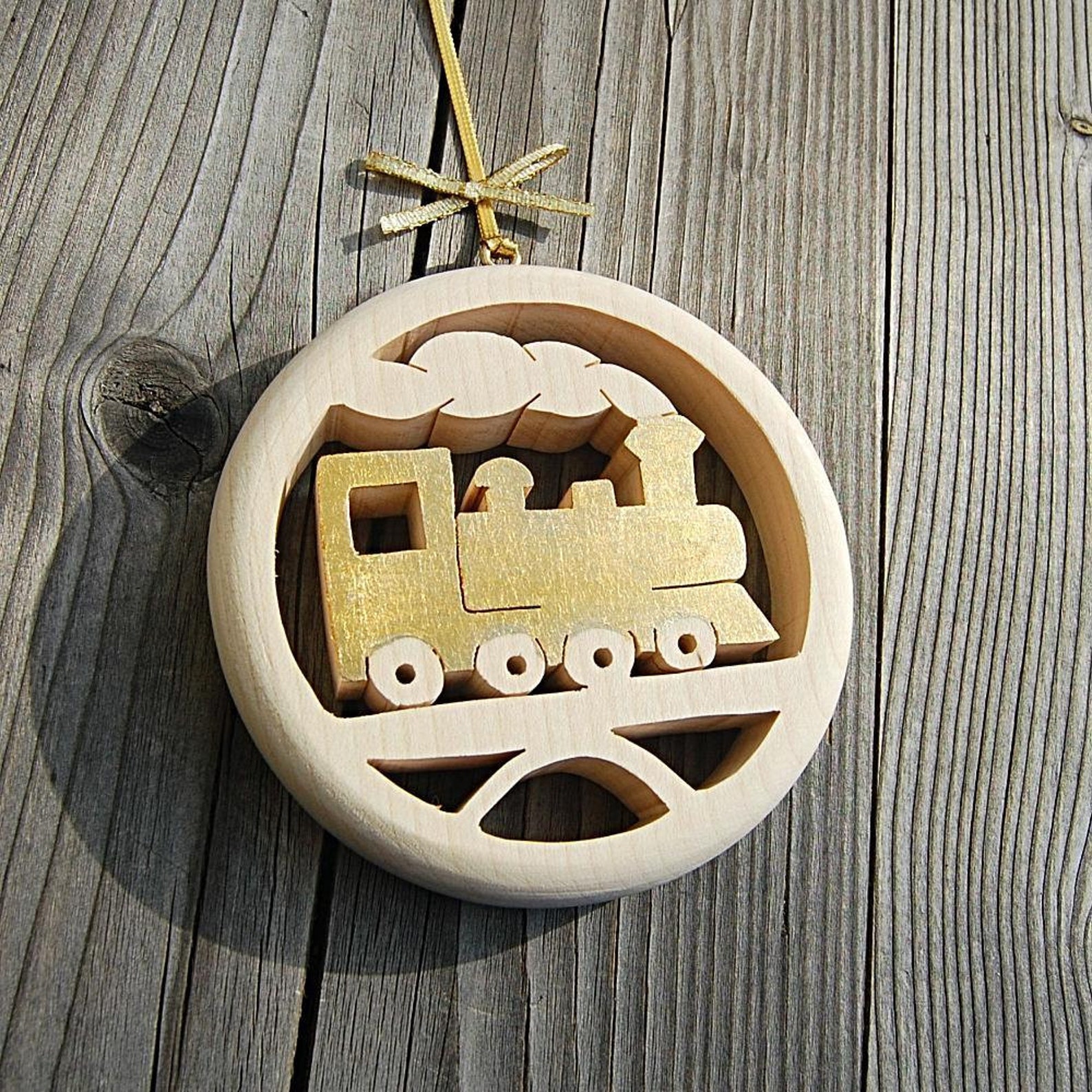 Wooden Steam Train Home Decoration Ornament | Etsy
