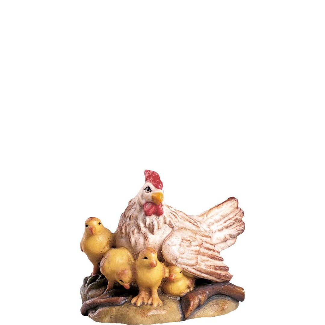 Maple Wood Hen With Chicks Figurine – Nativity Scene Farm Animal - Etsy