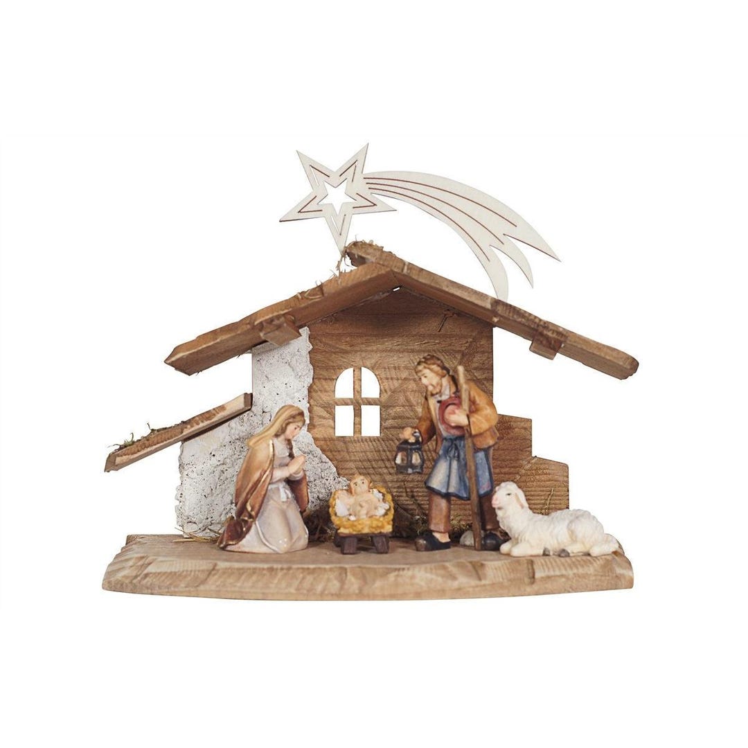 Wooden Nativity Set, Tyrolean Stable, Hand-painted Figurines - Etsy