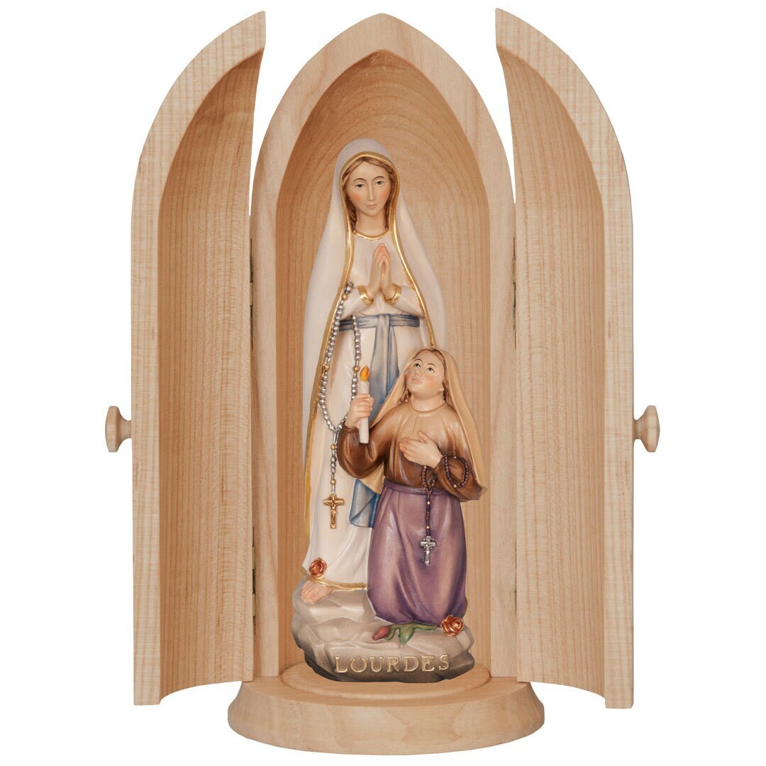 Our Lady of Lourdes Wooden Niche, Catholic Christian Gift - Etsy