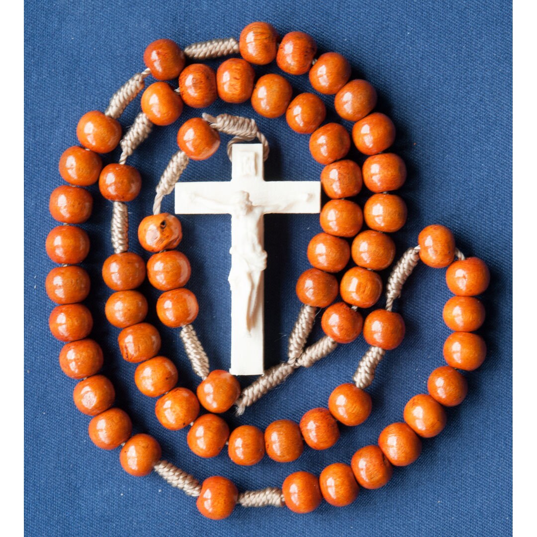 Maple Rosary With Baroque Cross, Catholic Religious Gift - Etsy
