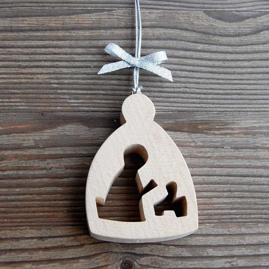 Maple Wood Crib Ornament – Religious Christmas Decoration - Etsy