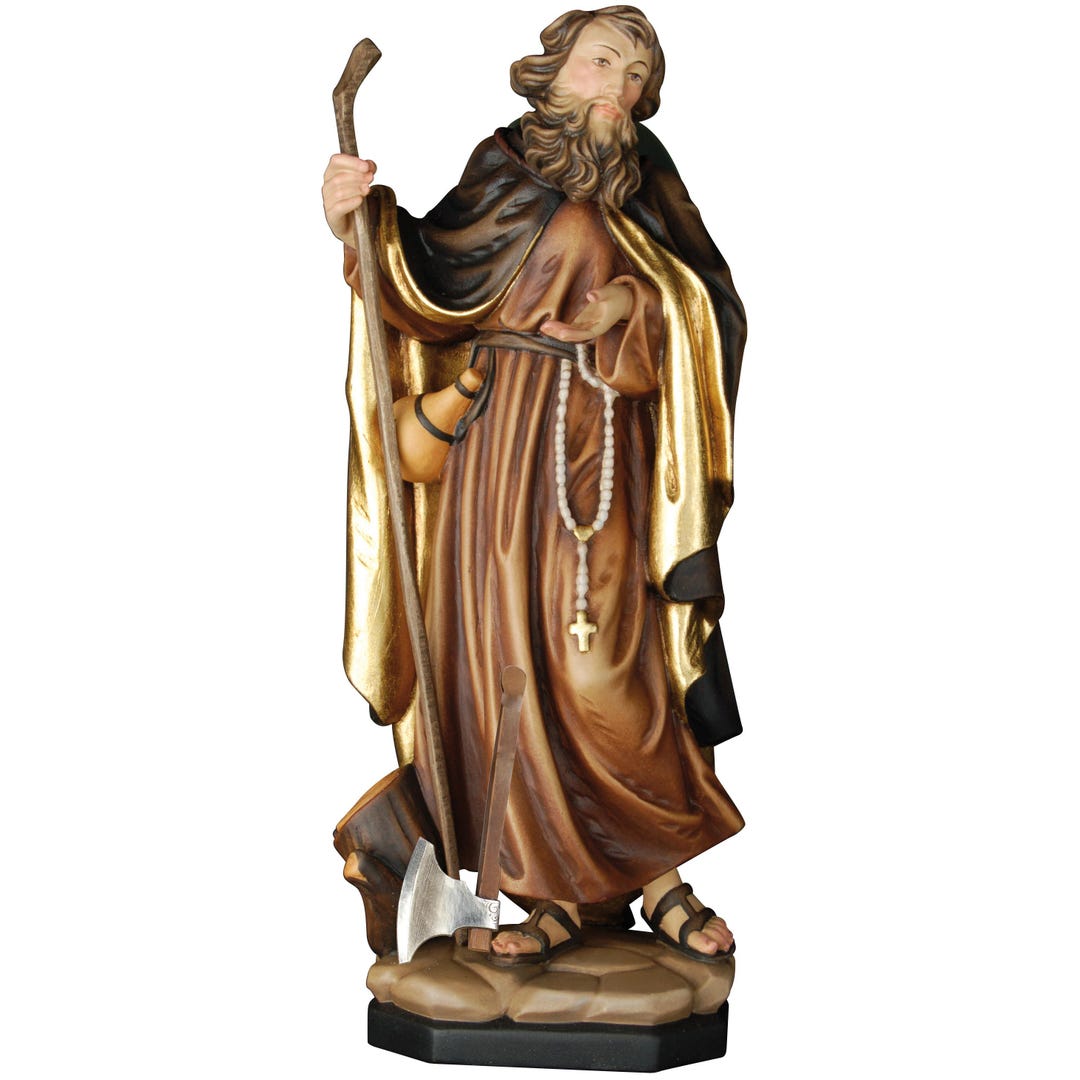 Saint Jonah the Prophet With Sea Monster Wooden Statue, Religious ...