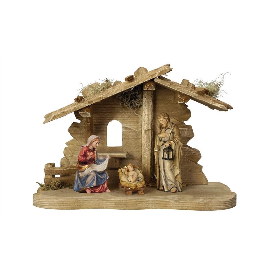 Wooden Nativity Scene, Hand-painted Figurines, Tyrolean Stable - Etsy