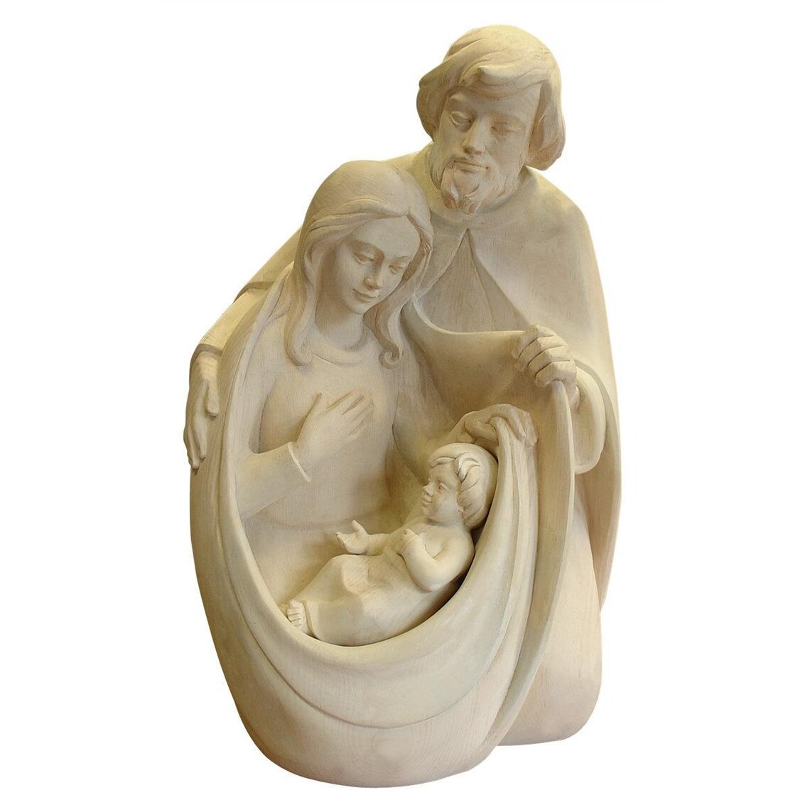 Wooden Holy Family Nativity, Hand-painted Mountain Maple, Crib of Peace ...