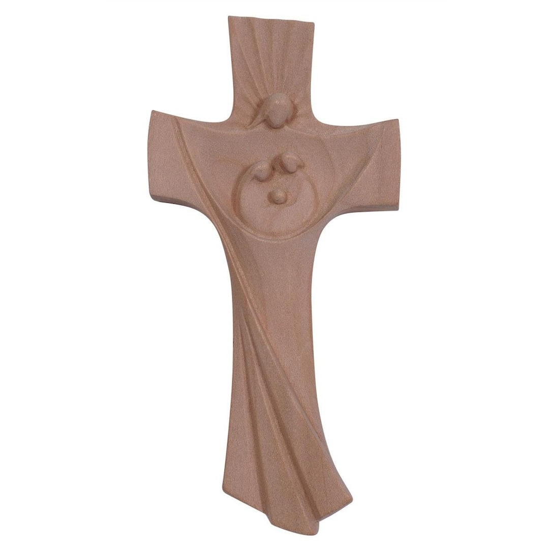 Modern Wooden Cross of Holy Family Cherry Wood Crosses Wall Cross ...