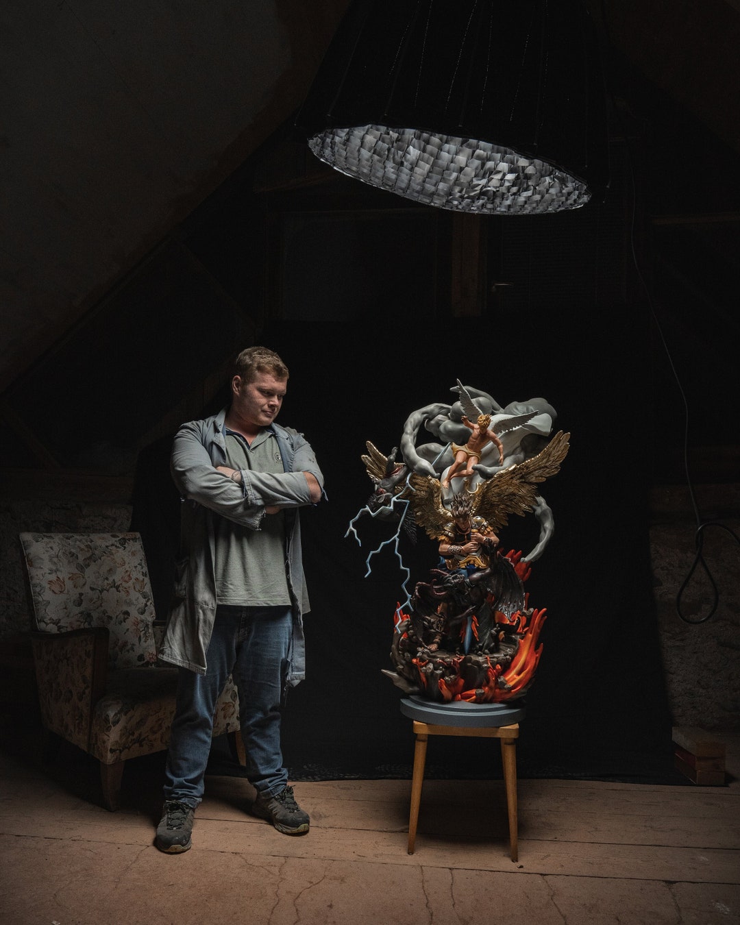 Hellfall Archangel Michael Statue, Diorama, Figure, Church, Religious Statues, Collectibles ...