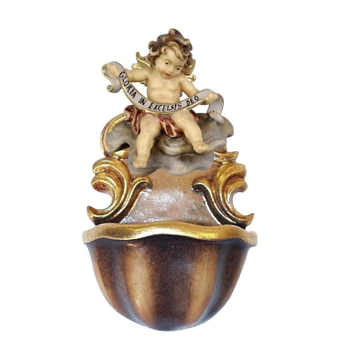 Hand Carved Maple Angel Holy Water Font, Catholic Gift (5.91 Inch) - Etsy