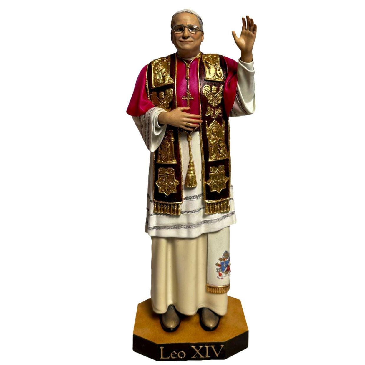 Hand-carved Pope Leo XIV Wooden Statue, Religious Decor - Etsy